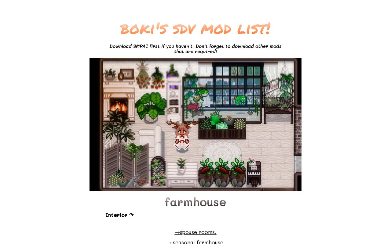 cozyboki’s sdv mod list.